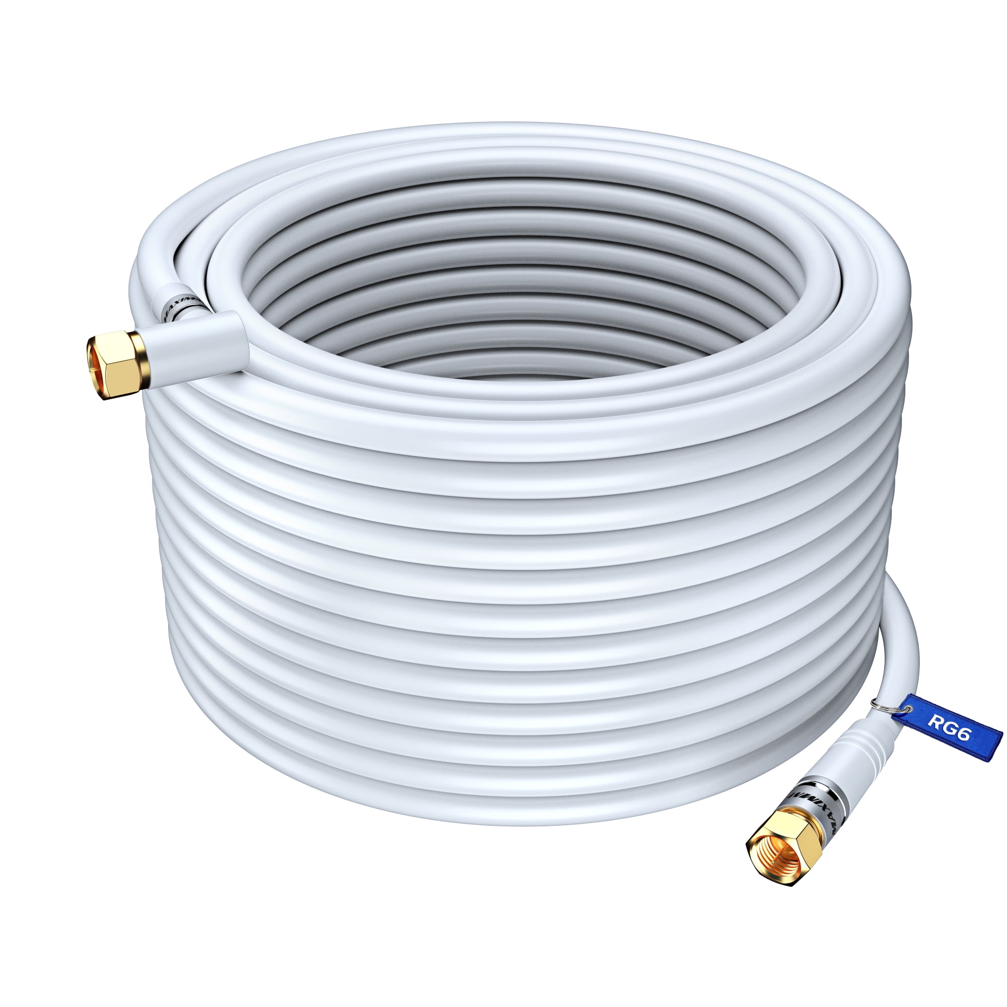 Coaxial Cable RG6, with a Right Angle 90° Connector, 200 ft, Coax Cable ...
