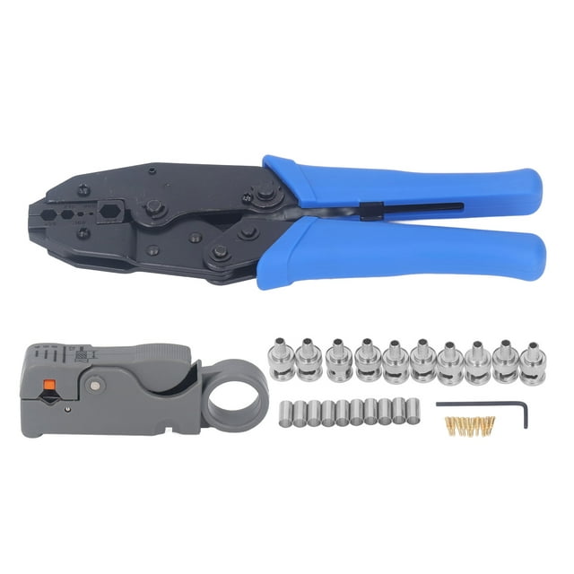 Coaxial Cable Tool Set Multifunctional Ratchet Stripper Crimper Brass ...
