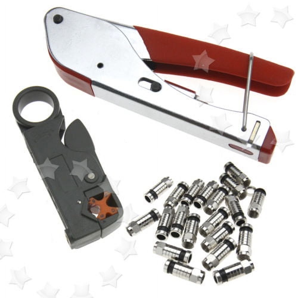 Coaxial Cable Tools Kit, Coaxial Compression Tool Set Kit with F RG6 ...