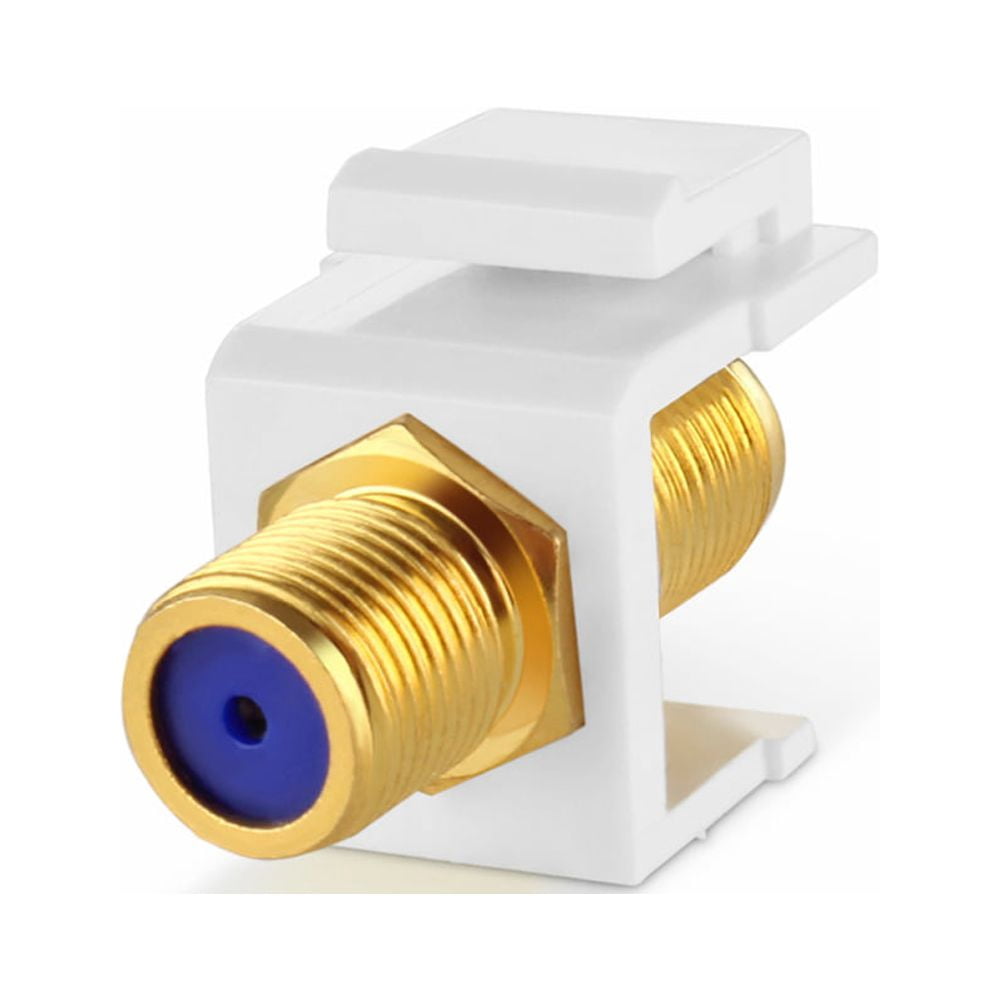 Coaxial F Connector RG-6 Keystone Jack Insert Snap In Adapter Port ...