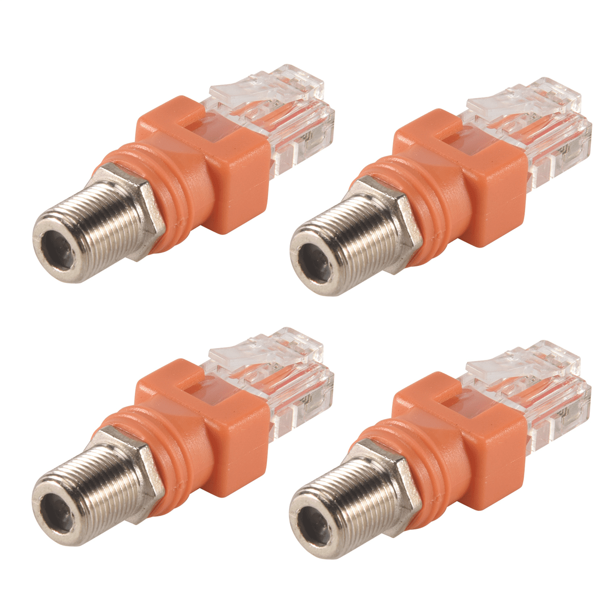 Coaxial to Ethernet Adapter, 4 Pack Coax F Female RJ45 Male Converter ...