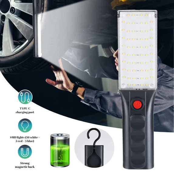 Cob Led Work Light Bar Usb Rechargeable Mechanic Flashlight Lamp ...