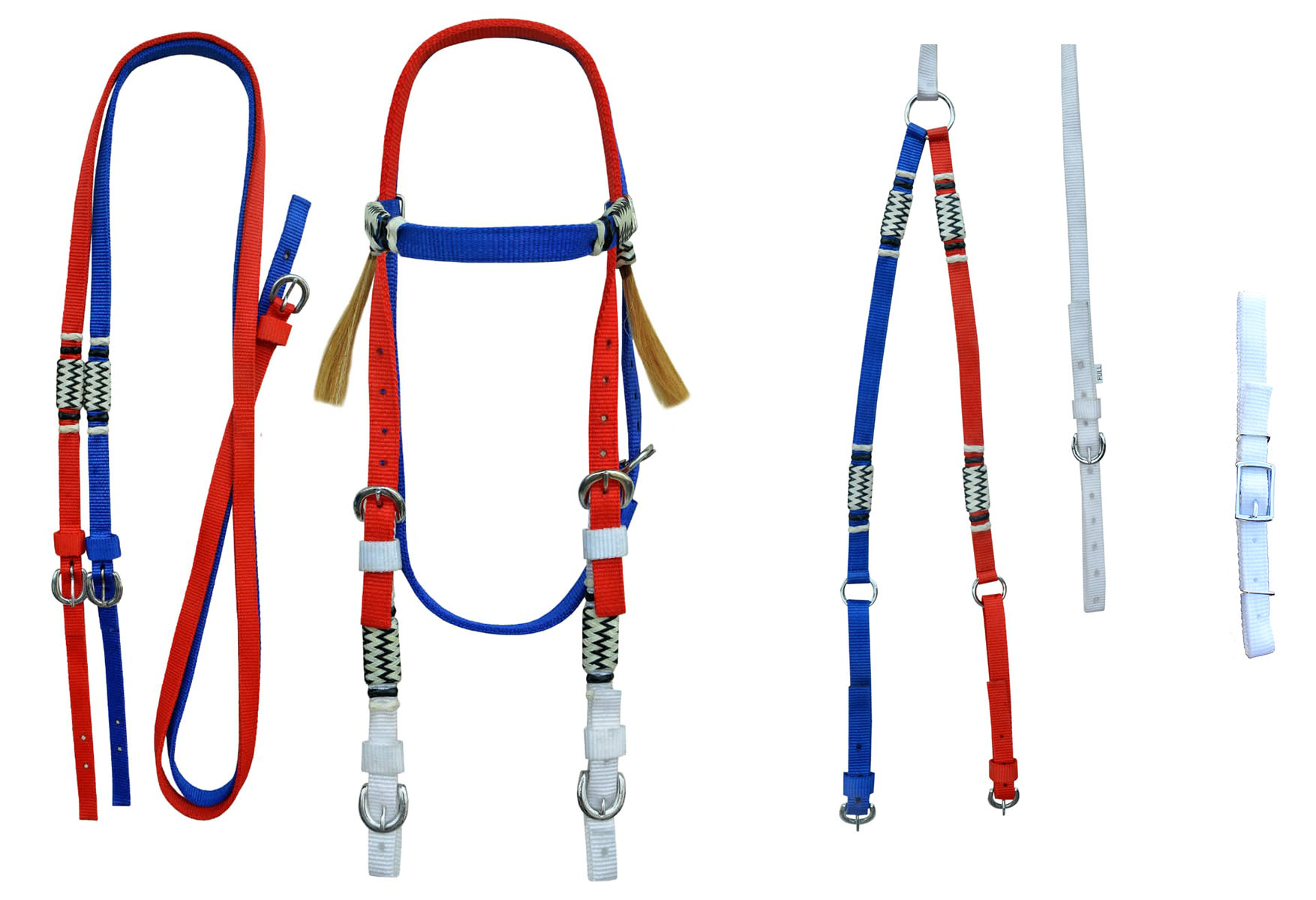 Cob Nylon Patriotic Western Tack Headstall Breast Collar Curb Strap ...