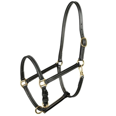 Rambo Micklem Leather Halter Standard Black - Walmart.com