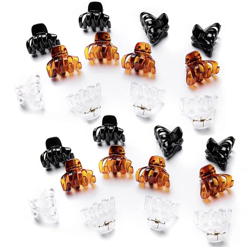 Cobahom 12 Pack Small Hair Claw Clips 1.2 Inch Plastic Hair Clips for ...
