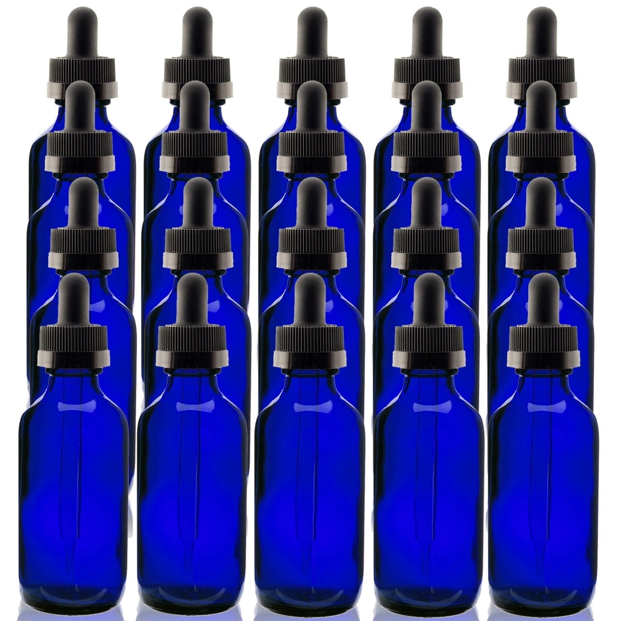 Cobalt Blue 2oz Dropper Bottle (60ml) Pack of 20 - Glass Tincture ...