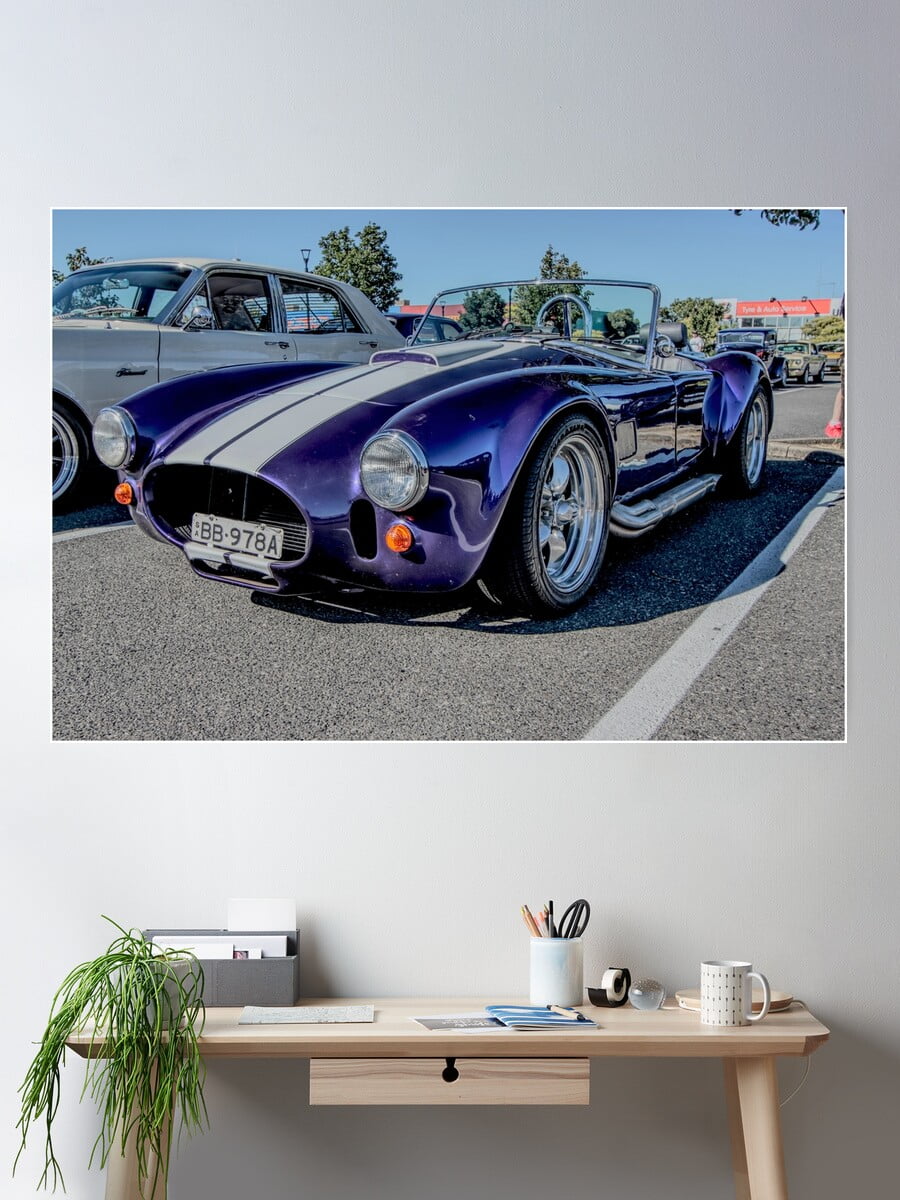 Cobalt Blue Ac Cobra Poster Wall Art, Modern Wall Decor For Living Room ...