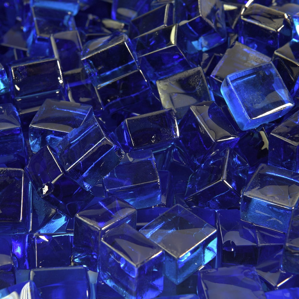 Cobalt Blue Fire Pit Glass Cubes | 1/2", 10 lbs - Walmart.com