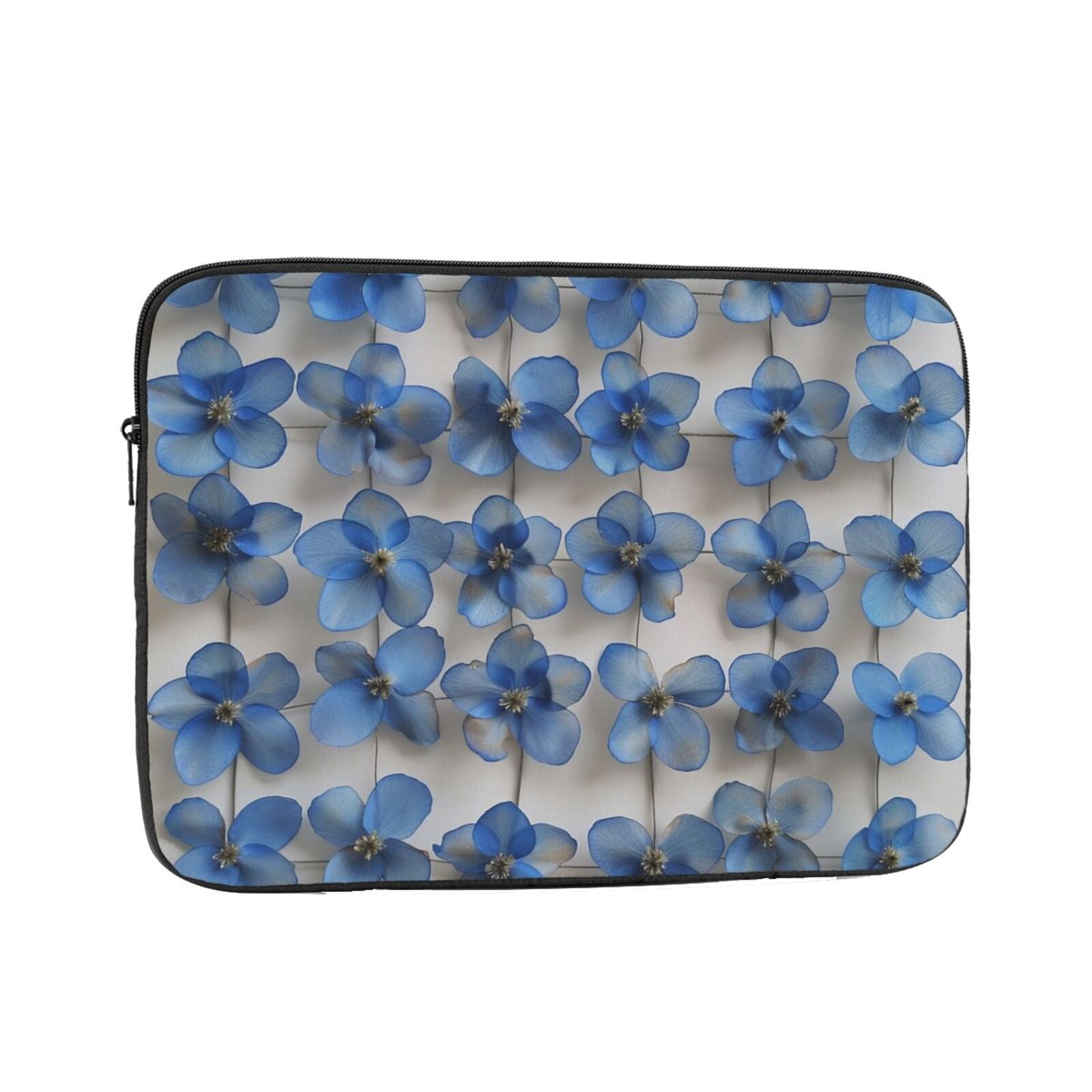 Cobalt Blue Flowers Laptop Sleeve Bag Compatible With MacBook Air / Pro ...
