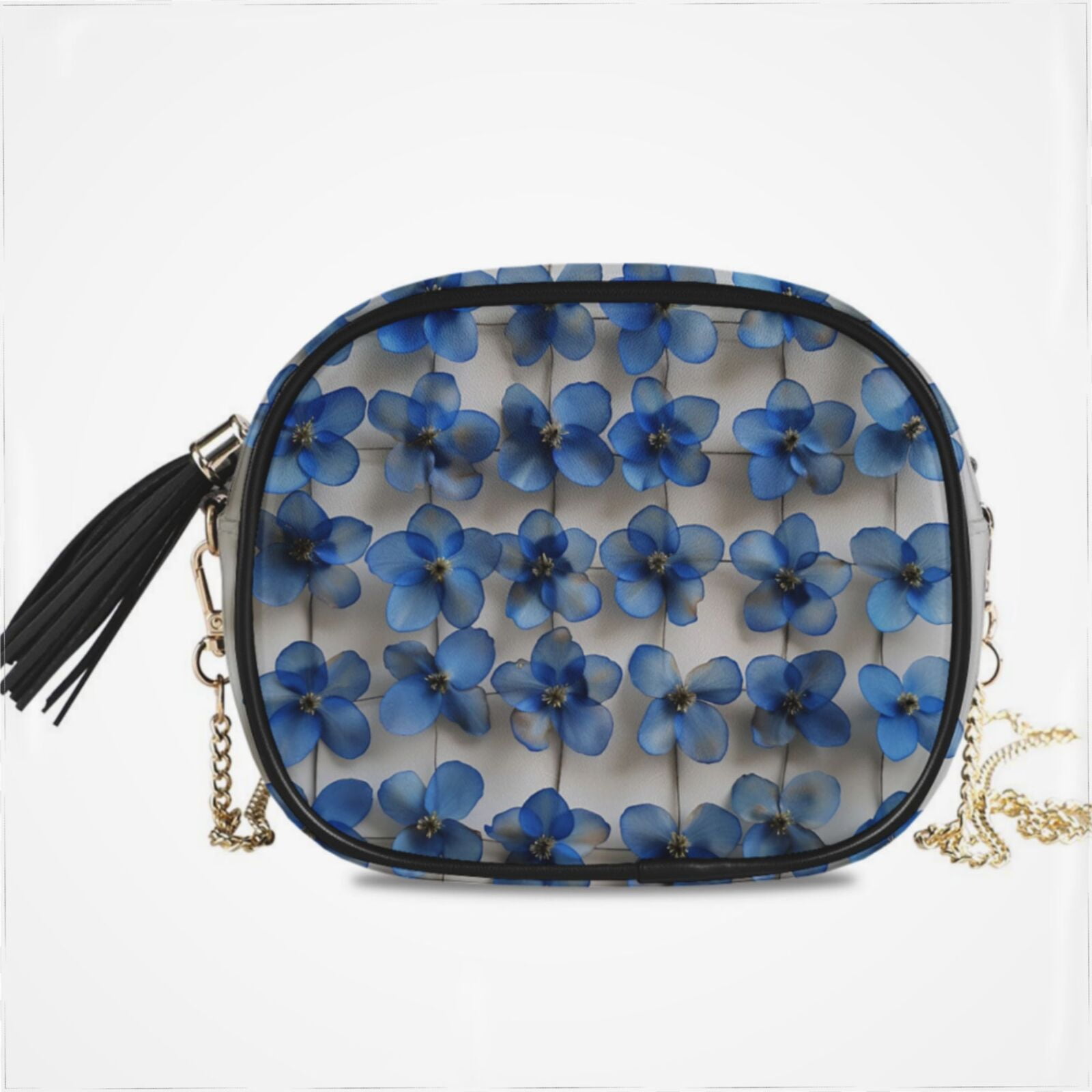 Cobalt Blue Flowers Women'S Vintage Crossbody Bag Fashion Purses Bag ...