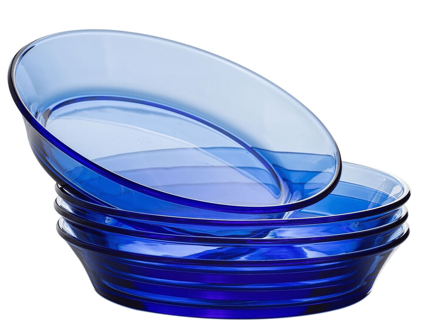 Cobalt Blue Glass Deep Plate Set of 4 for Serving Delicious Dinner ...
