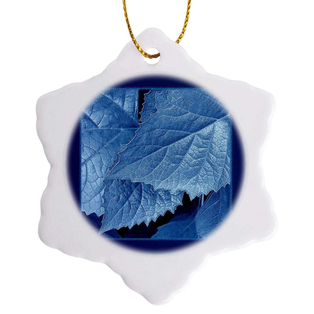 3drose, Cobalt Blue Metallic Leaves with Royal Blue Frame, 3 inch ...