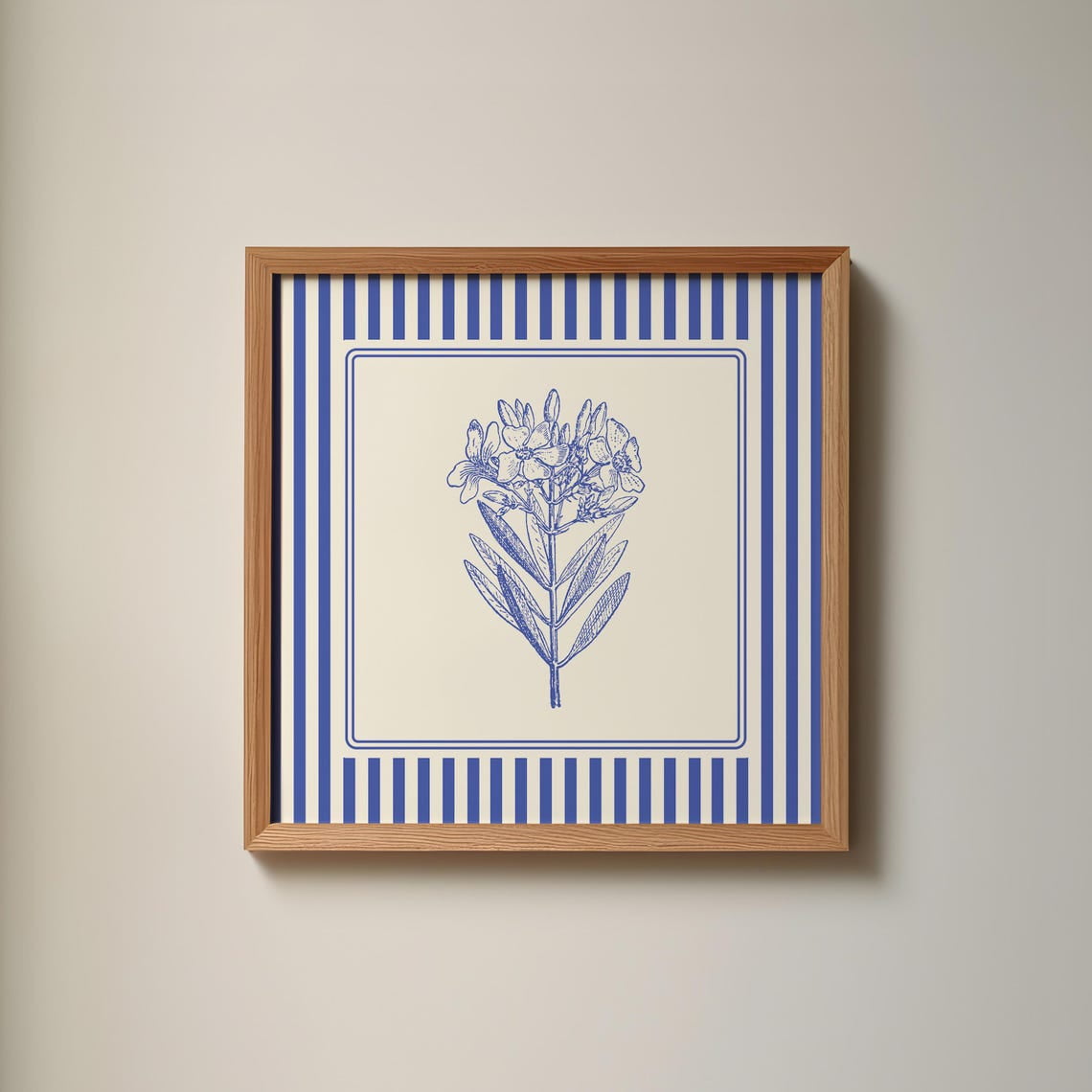 Cobalt Blue Oleander Square Print, Instant Trendy Decor On Demand ...
