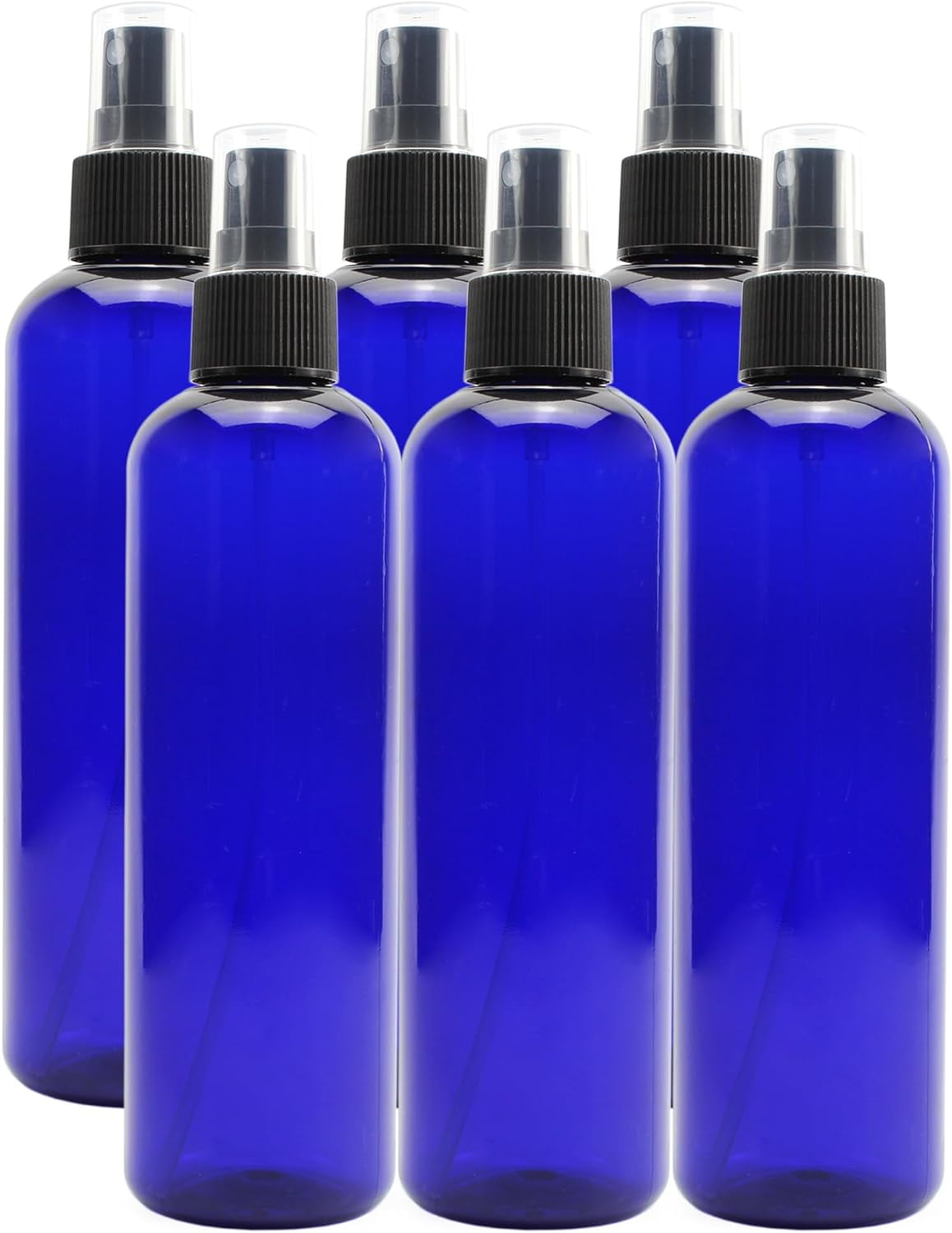 Cobalt Blue Plastic PET Spray Bottles w/Fine Mist Atomizers (6-pack ...