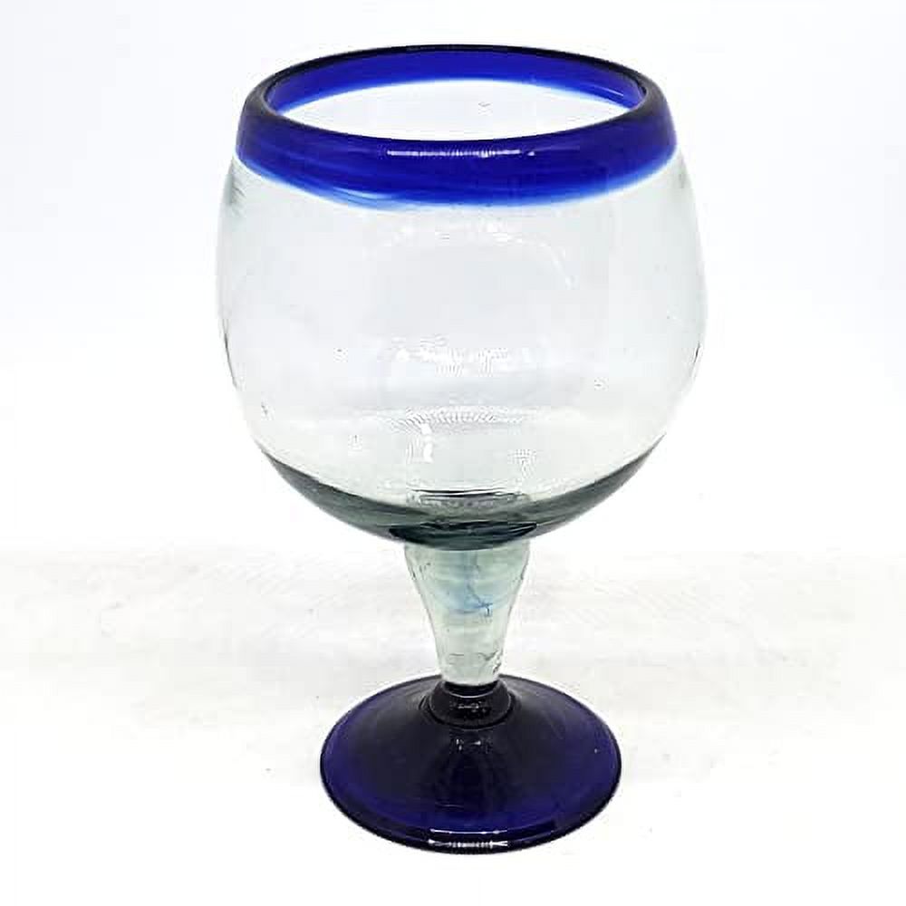 Cobalt Blue Rim 24 oz Shrimp Cocktail Chabela Glasses (set of 6 ...