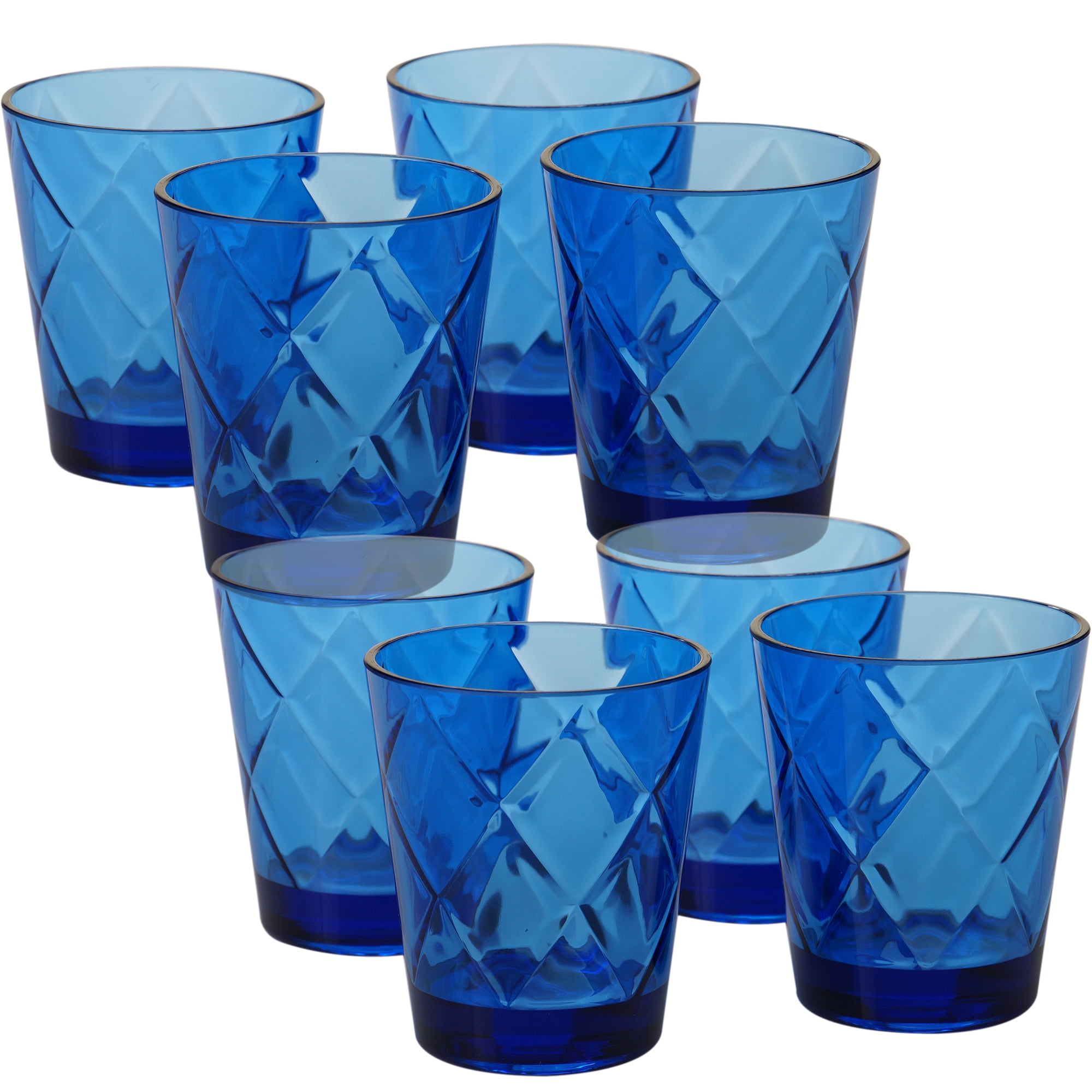 Cobalt Blue Set/8 Acrylic DOF Glass 15 oz. (170 Grams) - Walmart.com