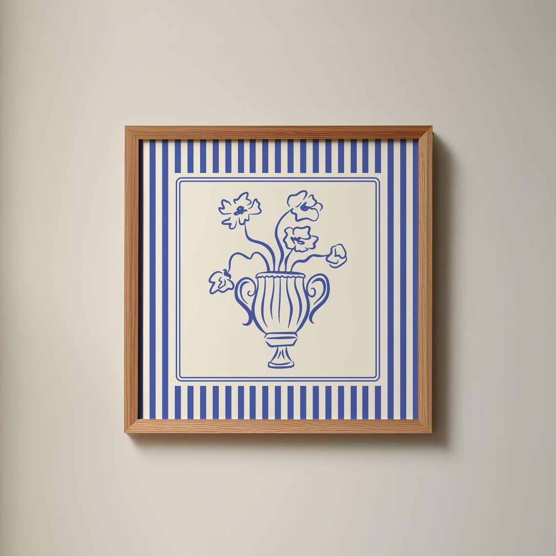 Cobalt Blue Square Print, Instant Trendy Decor On Demand, Cottagecore ...