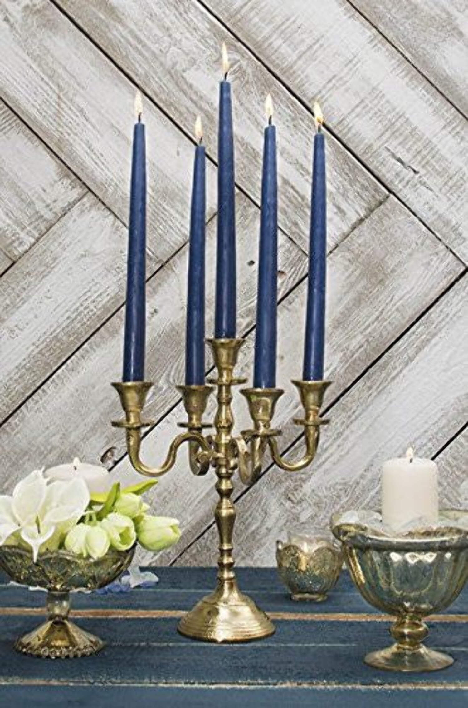 Cobalt Blue Taper Candles 12 Inch Tall Set of 12 Burn 10 Hours ...