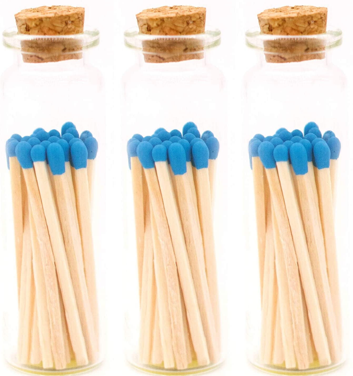 Cobalt Blue Tip Decorative Matches, 60 Small Premium Wooden Matches ...