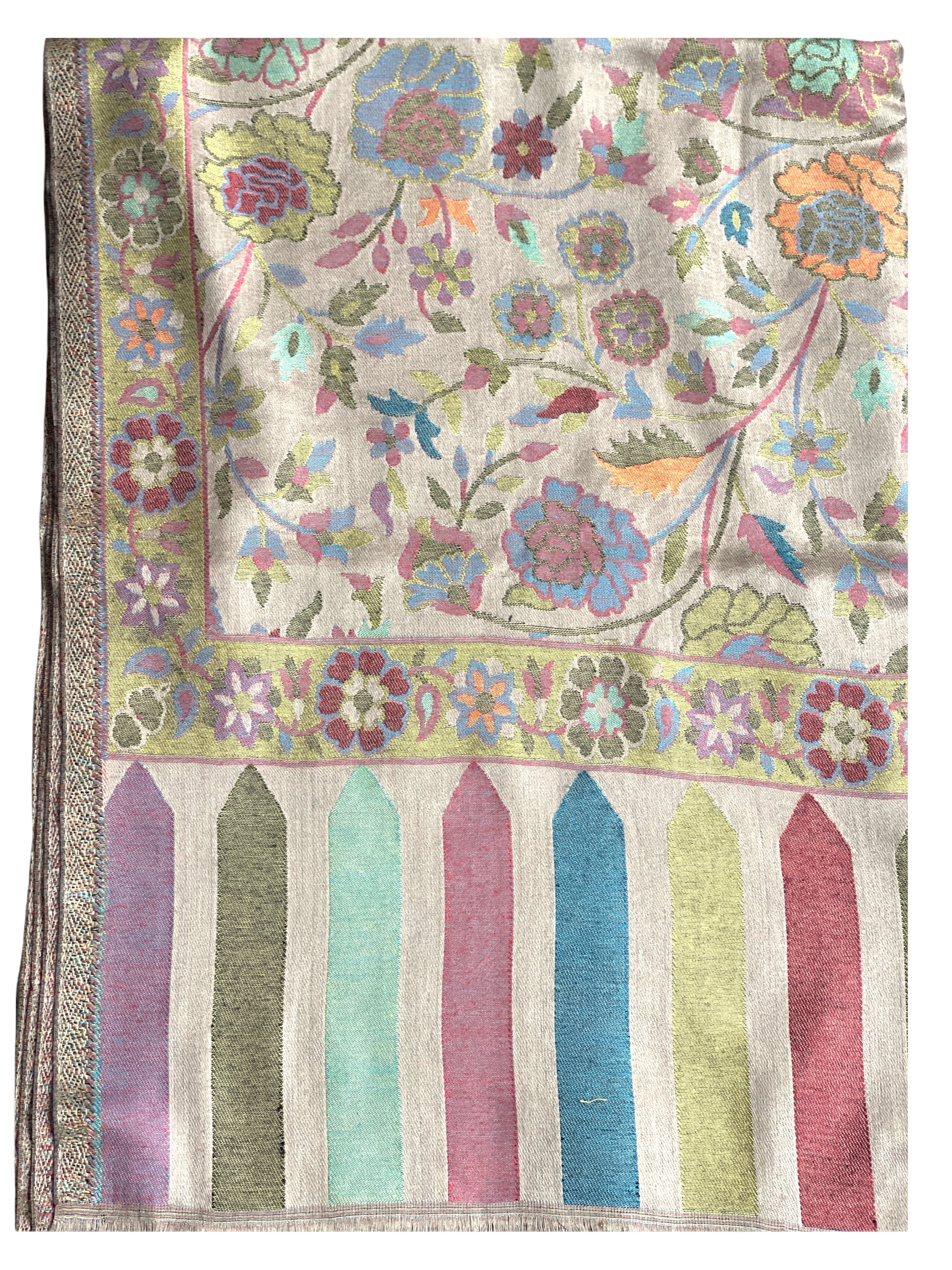 Cobalt Blue and Yellow Modal Scarf with Kani Weaving For Women ...