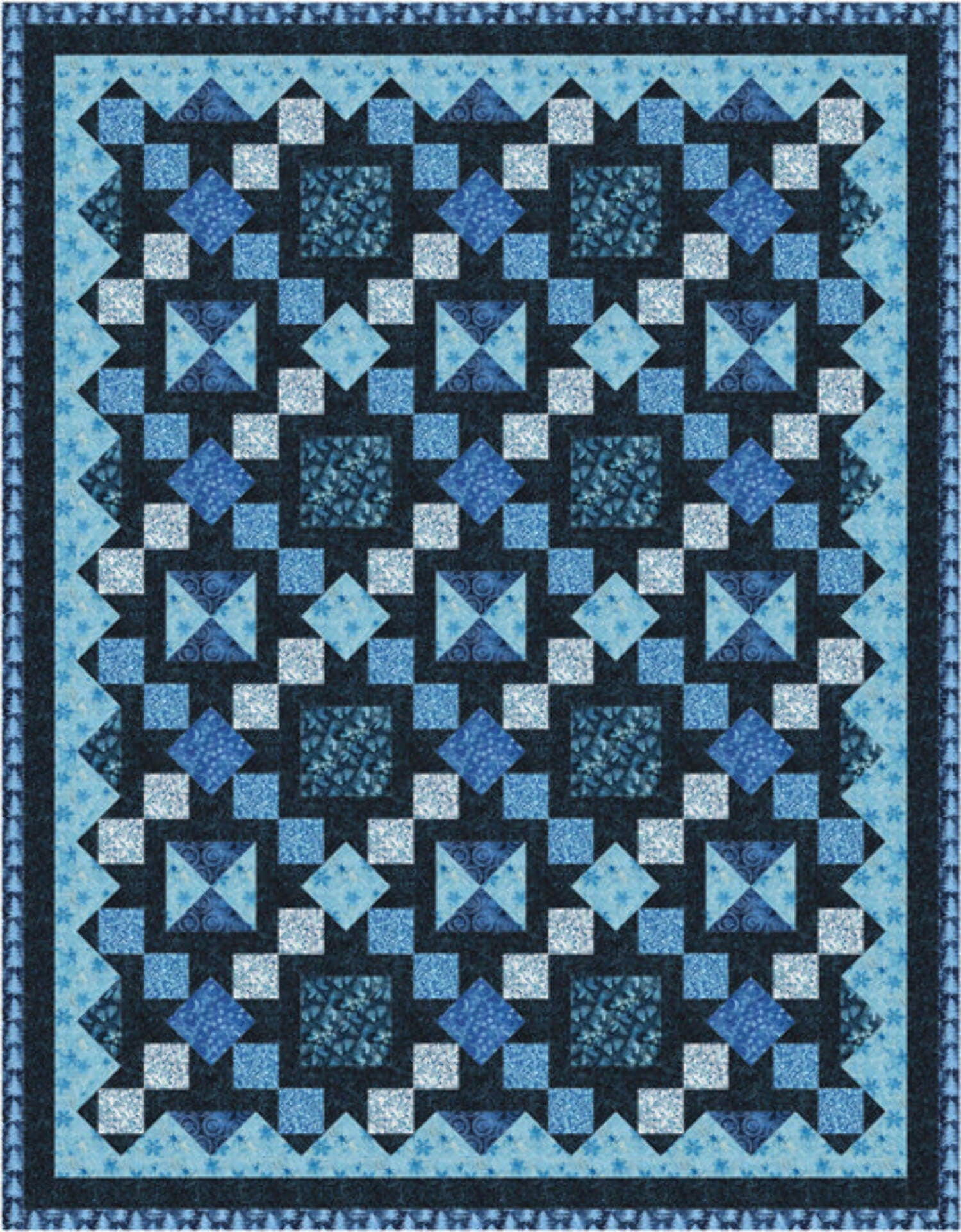 Cobalt Classic Quilt Pattern - Walmart.com