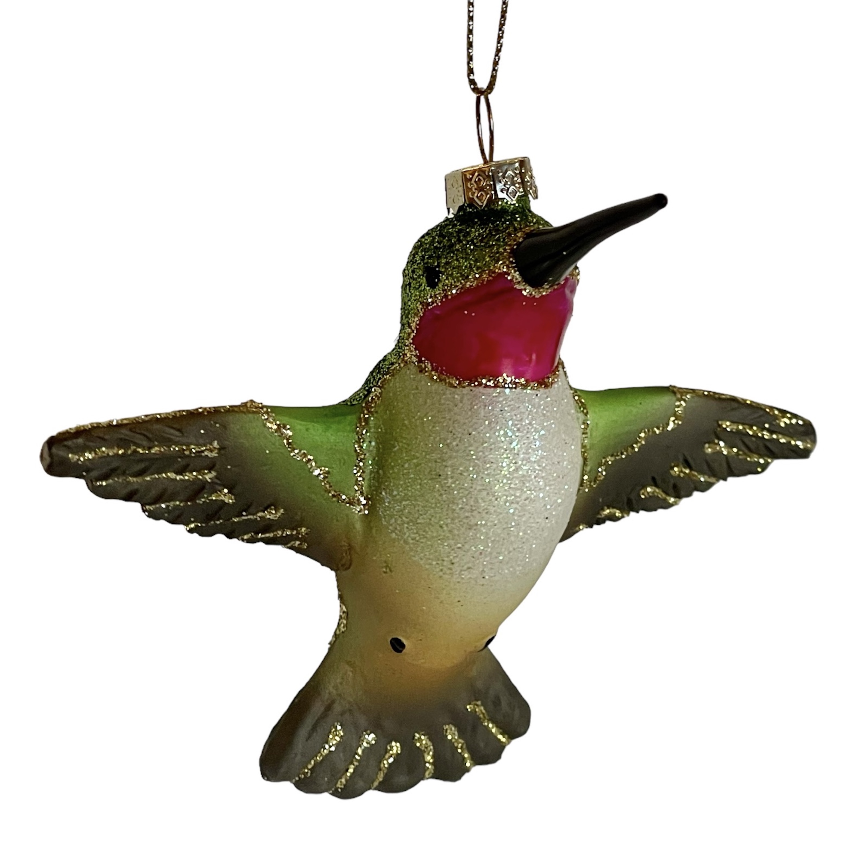 Cobane Studio Male Glass Hummingbird Ornament, Hand-Painted Christmas Bird Ornament Home Decor ...
