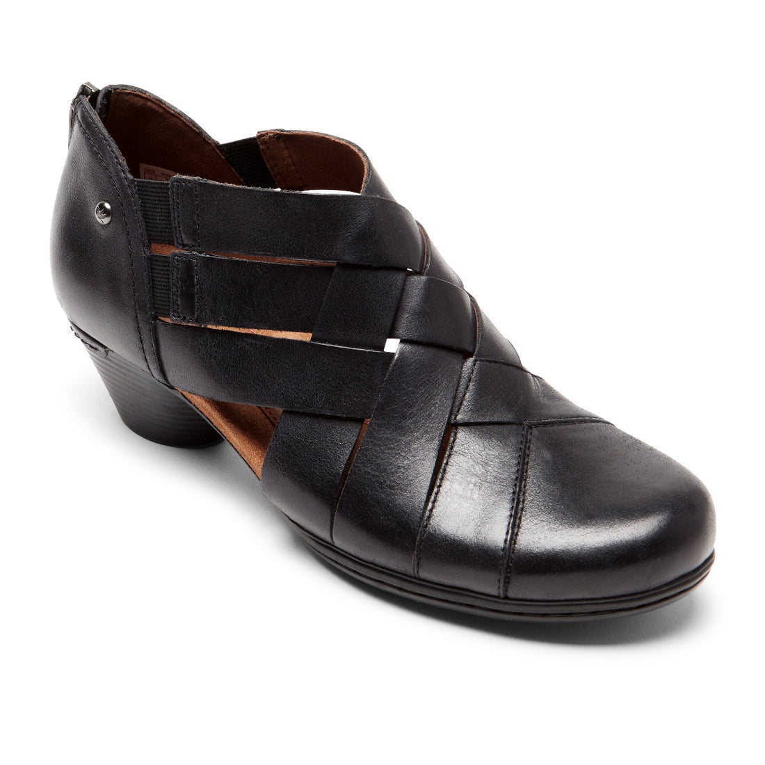 Cobb Hill Women's Laurel Woven Bootie Black Leather - ML05301-UBL13 ...