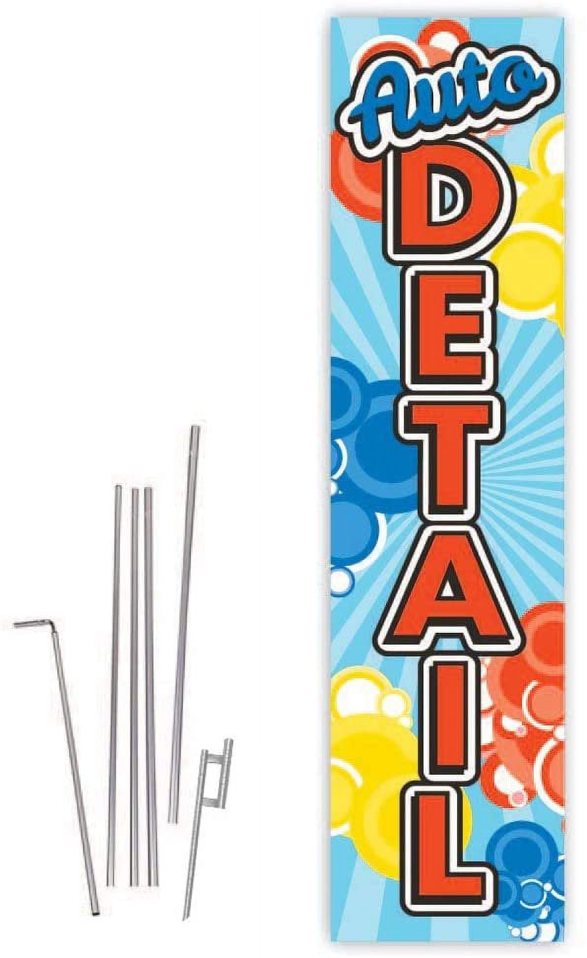 Cobb Promo Auto Detail Bubble Burst Rectangle Boomer Flag with Complete ...