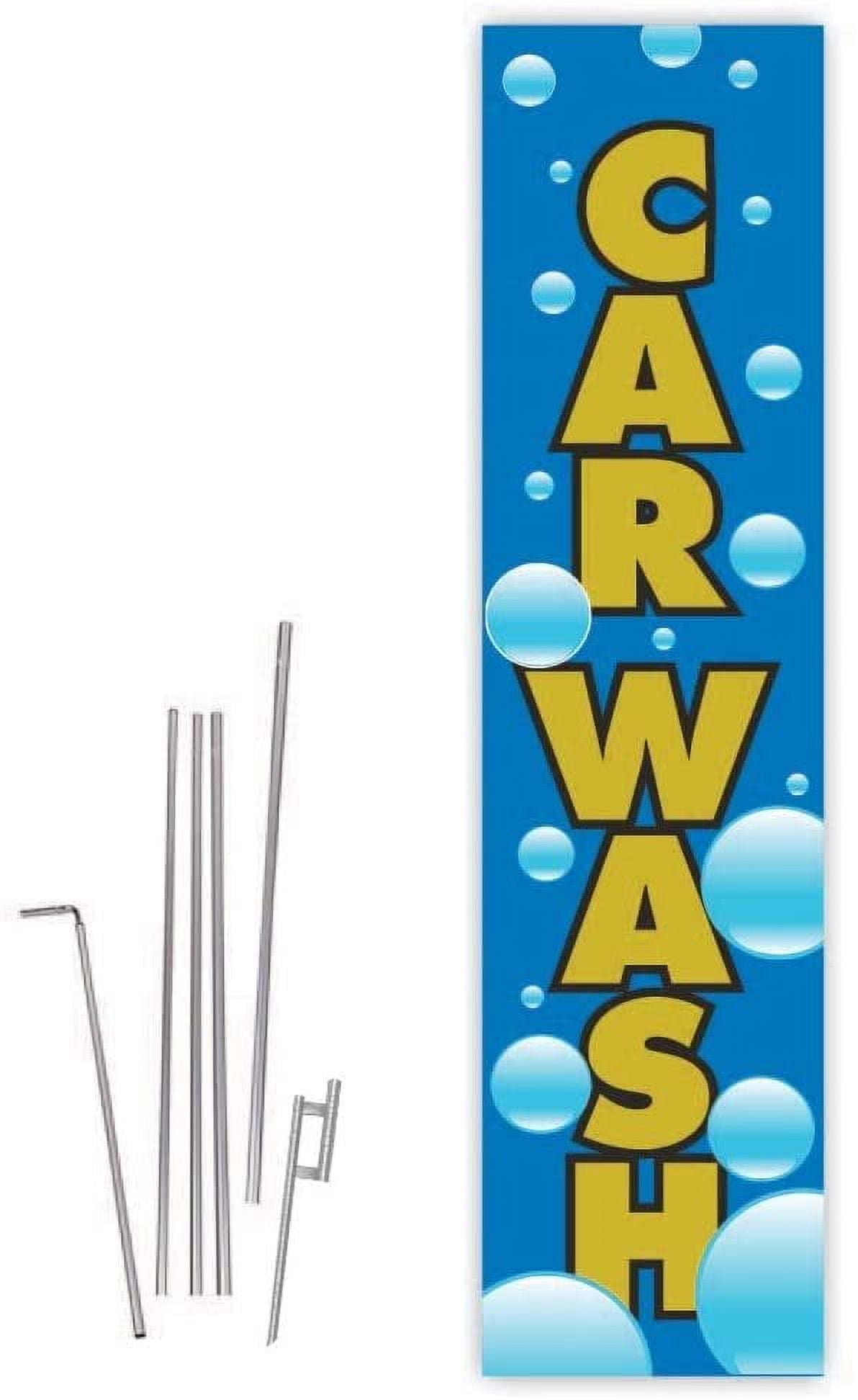 Cobb Promo Car Wash Blue Bubbles Rectangle Boomer Flag with Complete ...