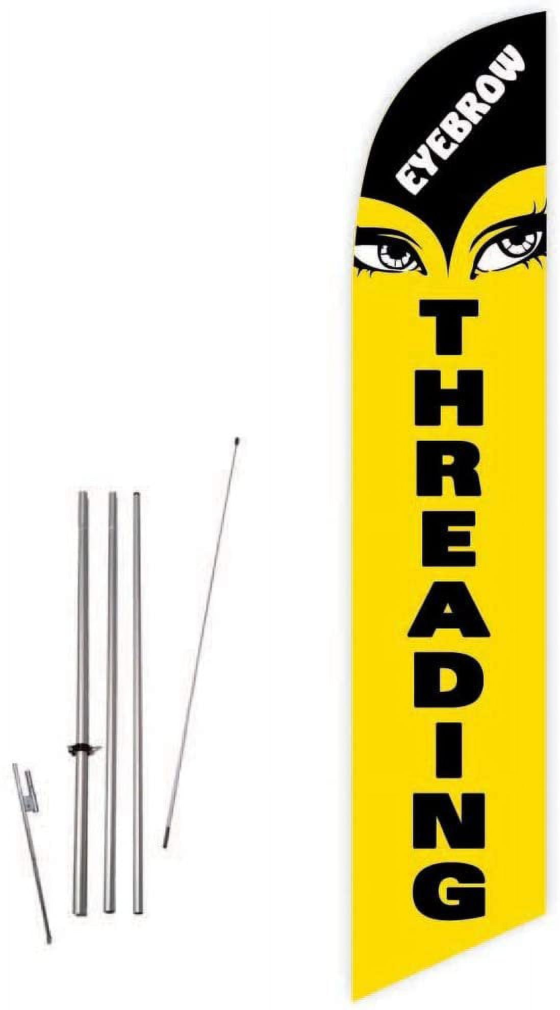 Cobb Promo Eyebrow Threading Yellow Feather Flag with Complete 15ft ...
