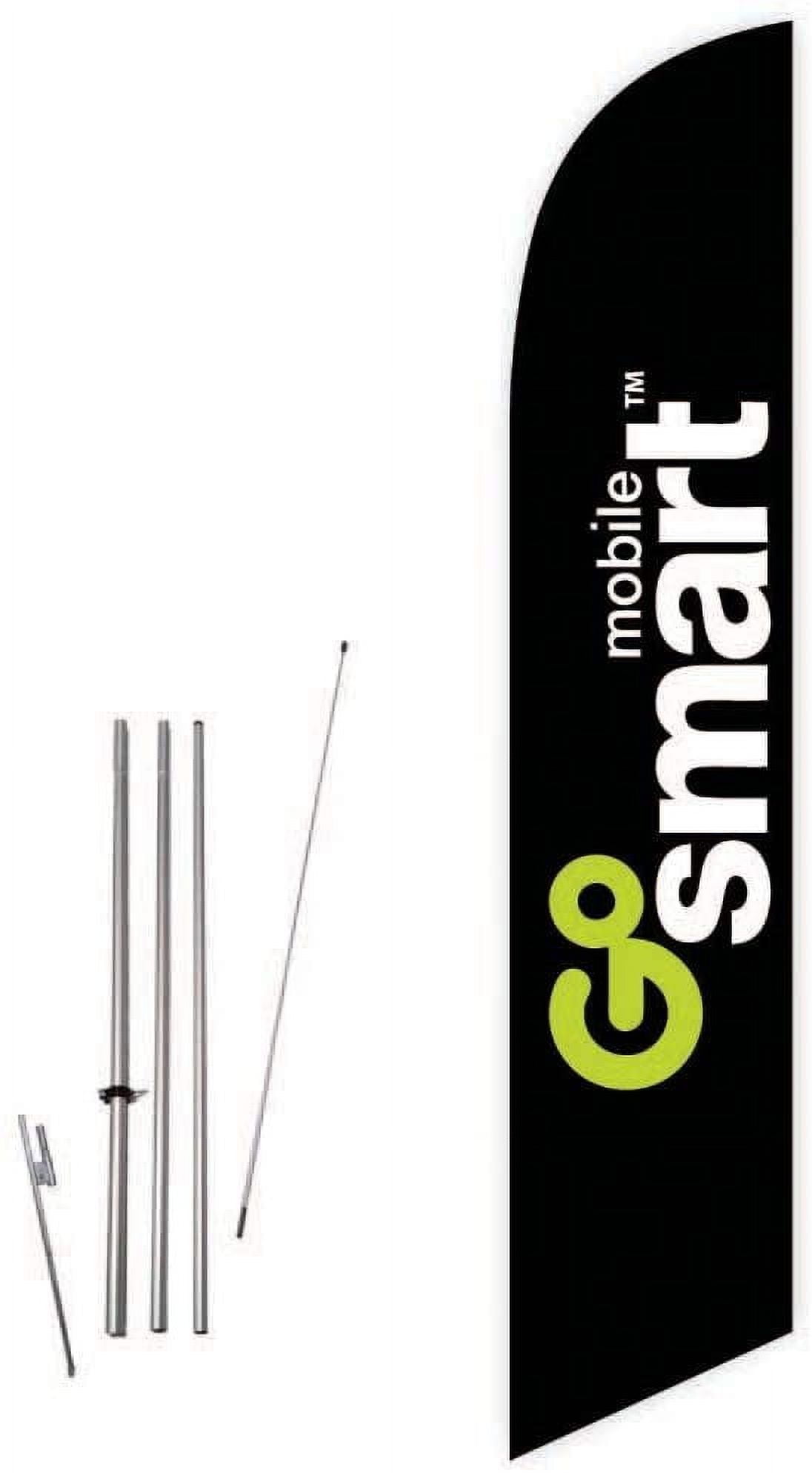 Cobb Promo Go Smart Mobile Black Feather Flag with Complete 15ft Pole ...