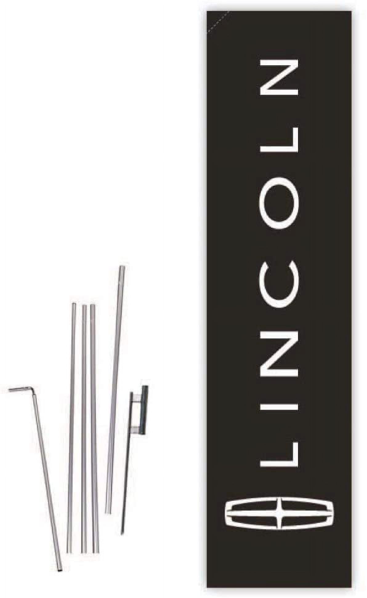 Cobb Promo Lincoln Black Rectangle Boomer Flag with Complete 15ft Pole ...