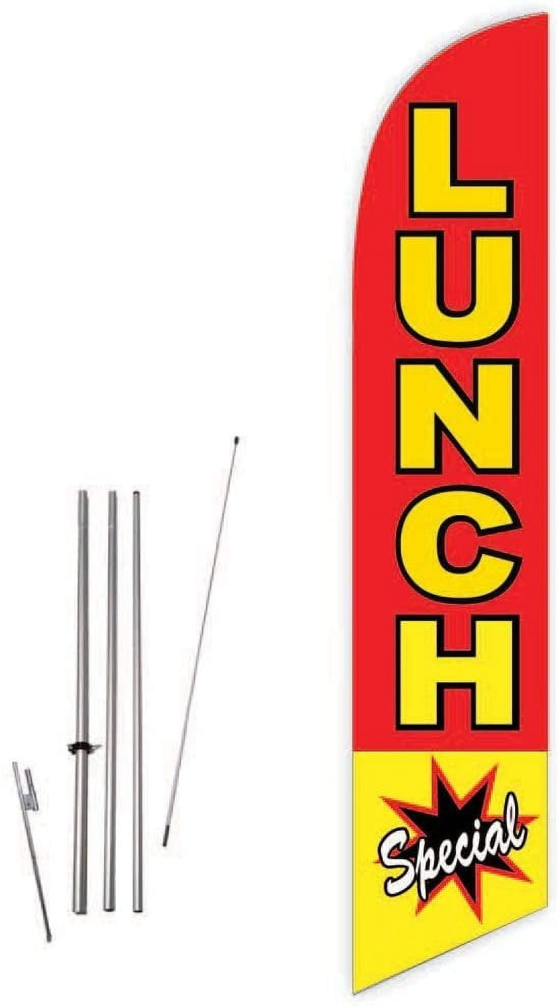 Cobb Promo Lunch Special Red Feather Flag with Complete 15ft Pole kit ...
