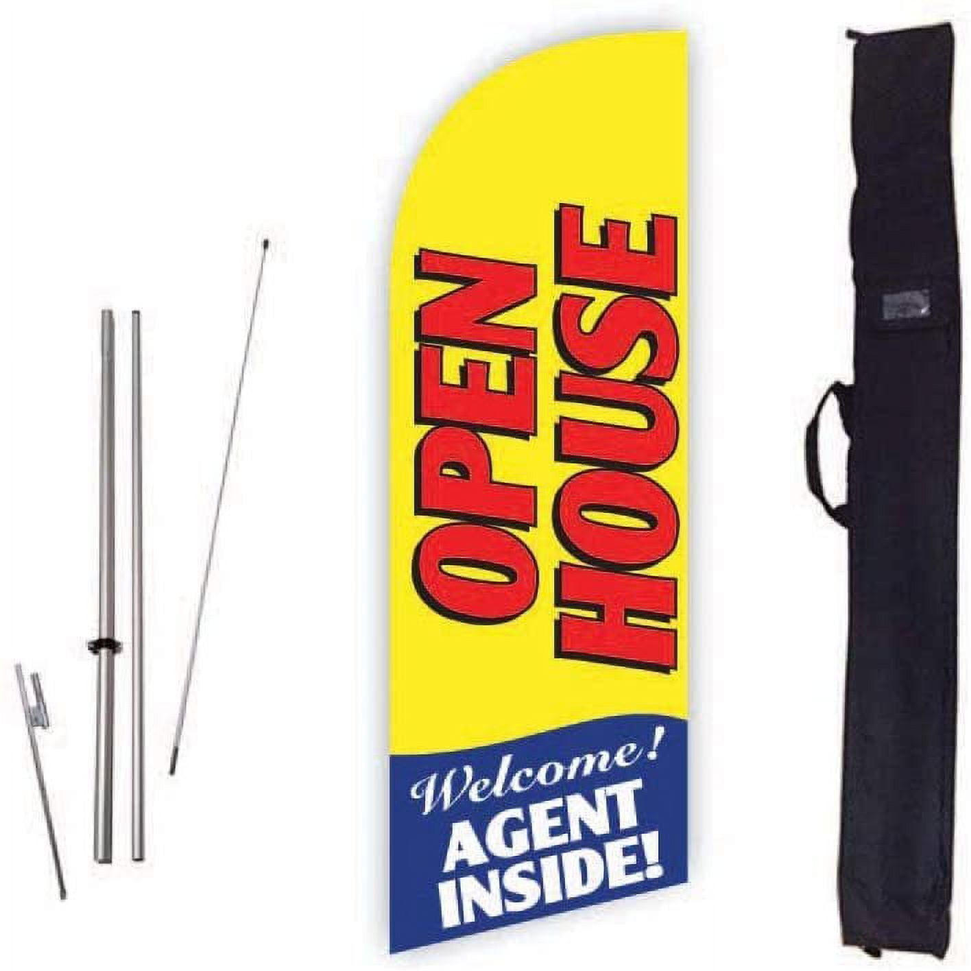 Cobb Promo Open House Yellow/Red 6ft Real Estate Feather Flag with ...