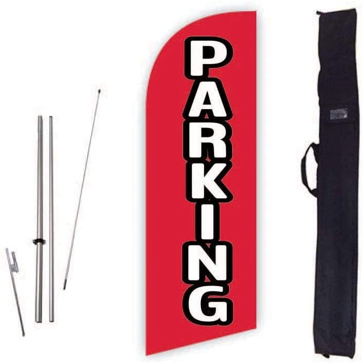 Cobb Promo Parking Red 6ft Real Estate Feather Flag with Complete 8ft ...