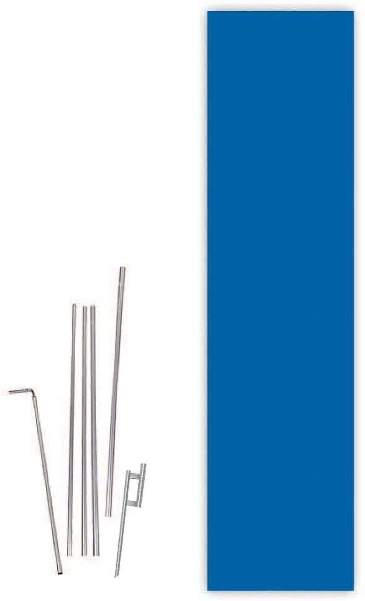 Cobb Promo Solid Medium Blue Rectangle Boomer Flag with Complete 15ft ...