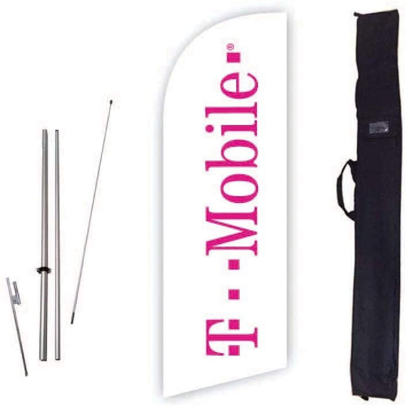 Cobb Promo T-Mobile White 6ft Feather Flag with Complete 8ft Pole kit ...