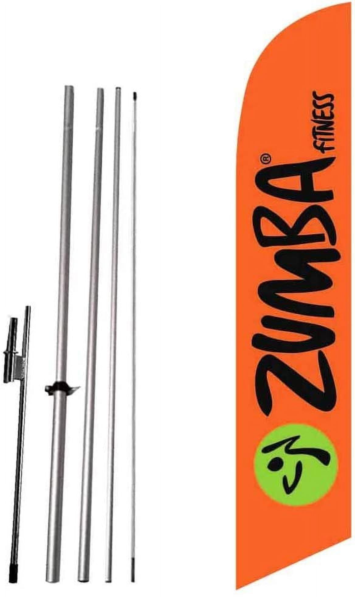 Cobb Promo Zumba Fitness Orange Advertising Feather Flag Banner with ...