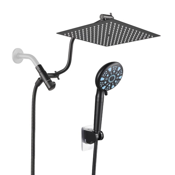 Cobbe 10-Inch Dual Shower Heads with Handheld Spray Combo, 3-Way Rain ...