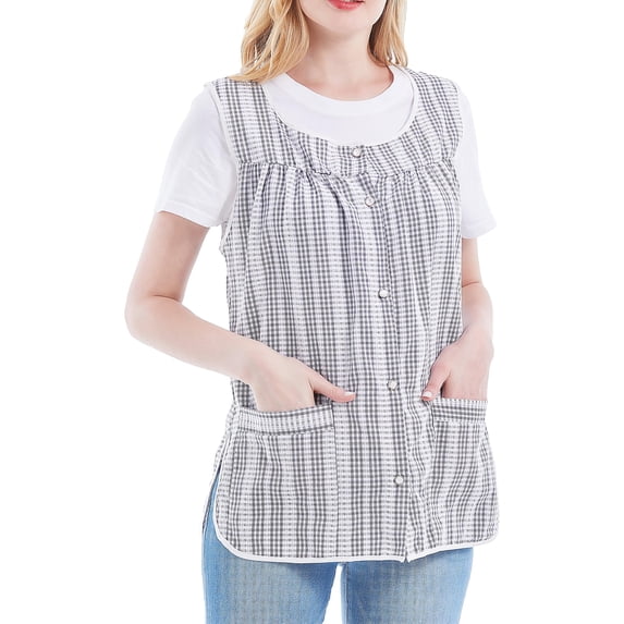 Cobber Aprons for Women with Pockets Smock Apron with Buttons for ...