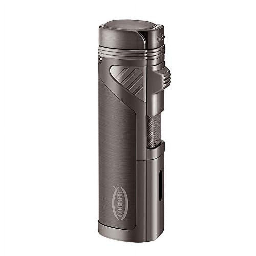 Cobber Torch Lighter, Quad 4 Jet Red Flame Refillable Butane Cigar ...