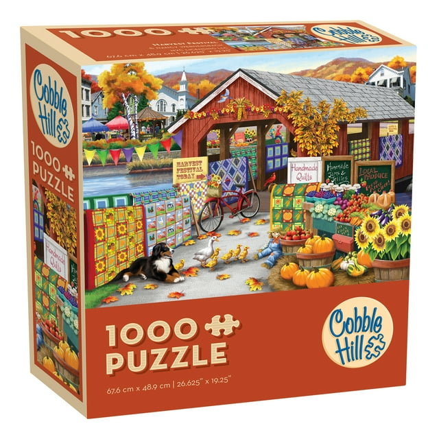 Cobble Hill 1,000 piece puzzle - Harvest Festival - small box takes up ...