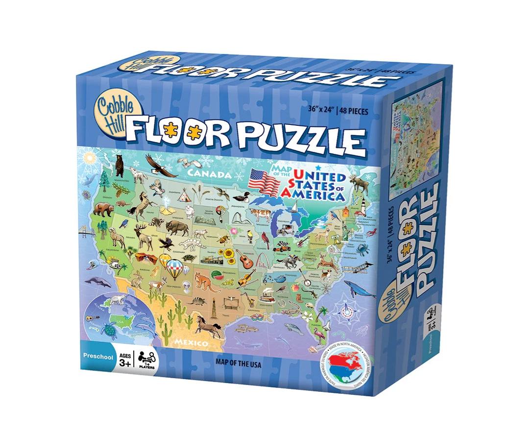 Cobble Hill 48 Piece Floor Puzzle - Map of the USA - Walmart.com