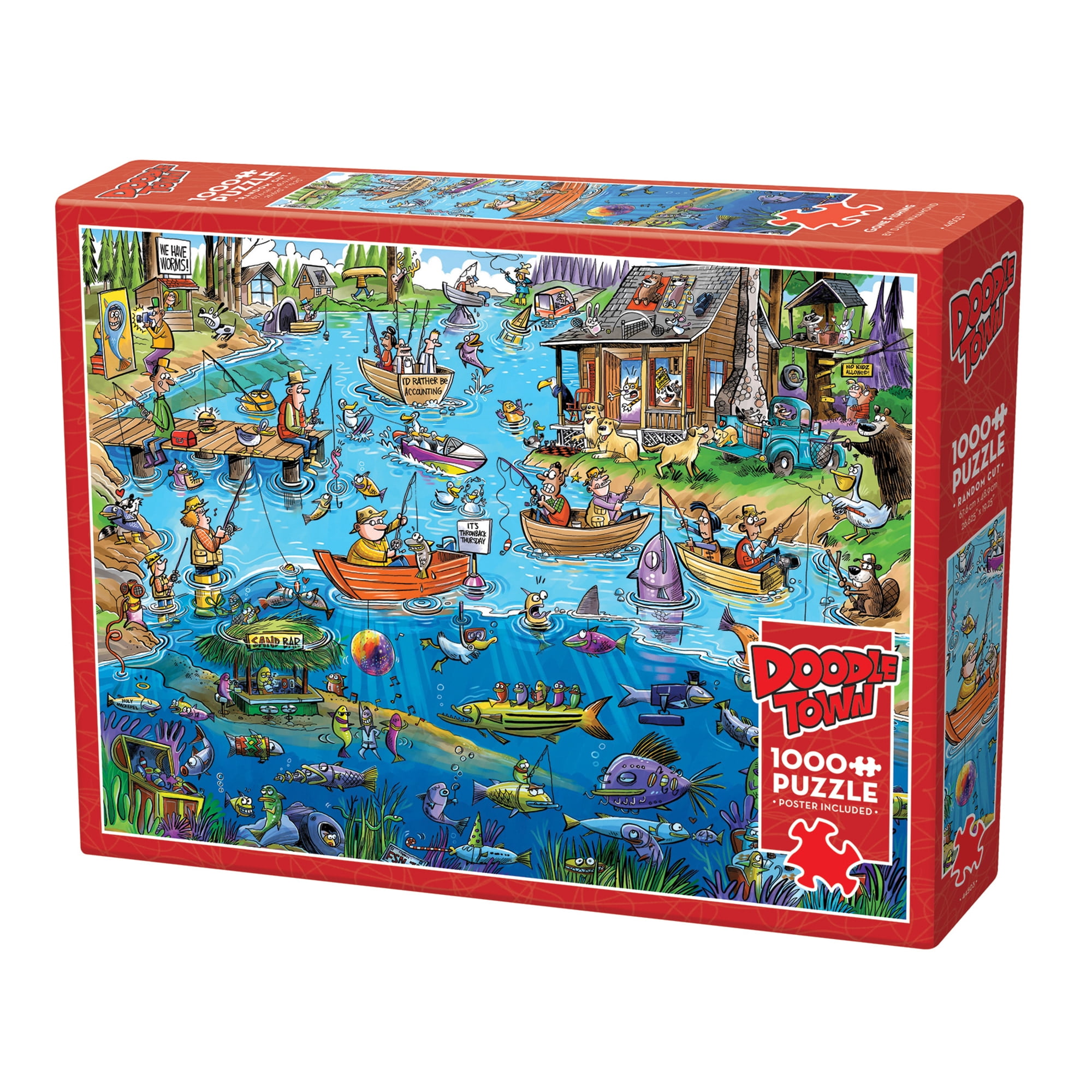 Cobble Hill DoodleTown: Gone Fishing - 1000 Piece Puzzle - Reference ...