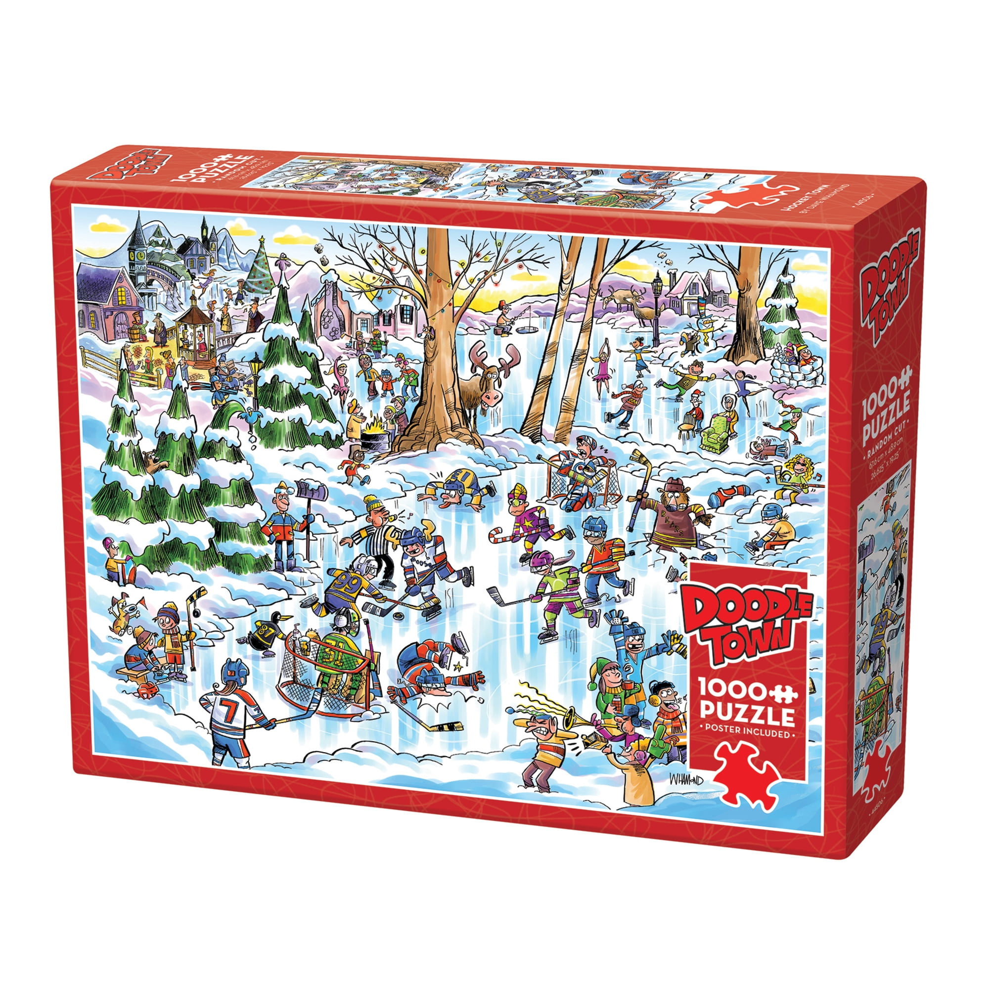 Cobble Hill DoodleTown: Hockey Town - 1000 Piece Puzzle -Reference ...
