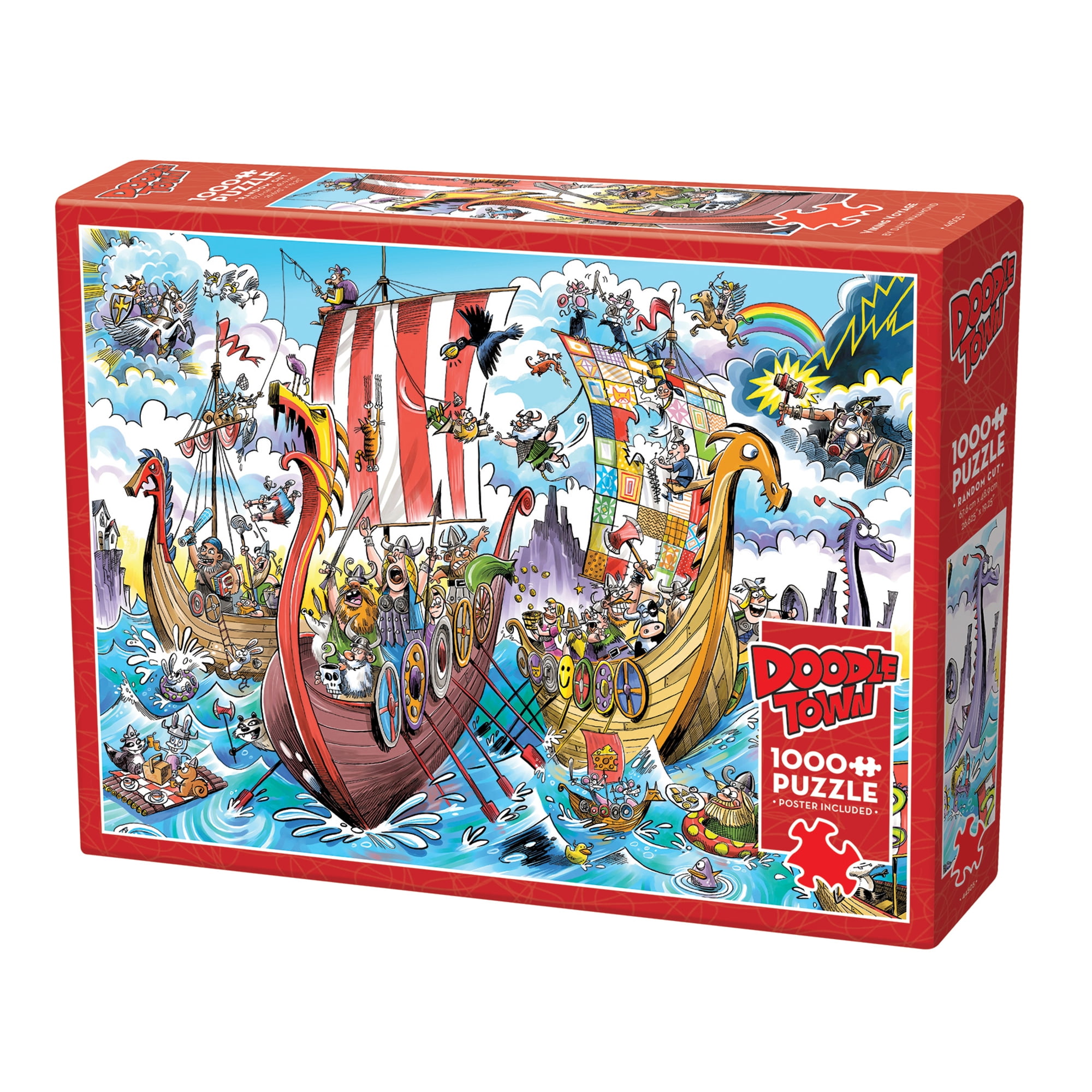 Cobble Hill DoodleTown: Viking Voyage - 1000 Piece Puzzle - Reference ...