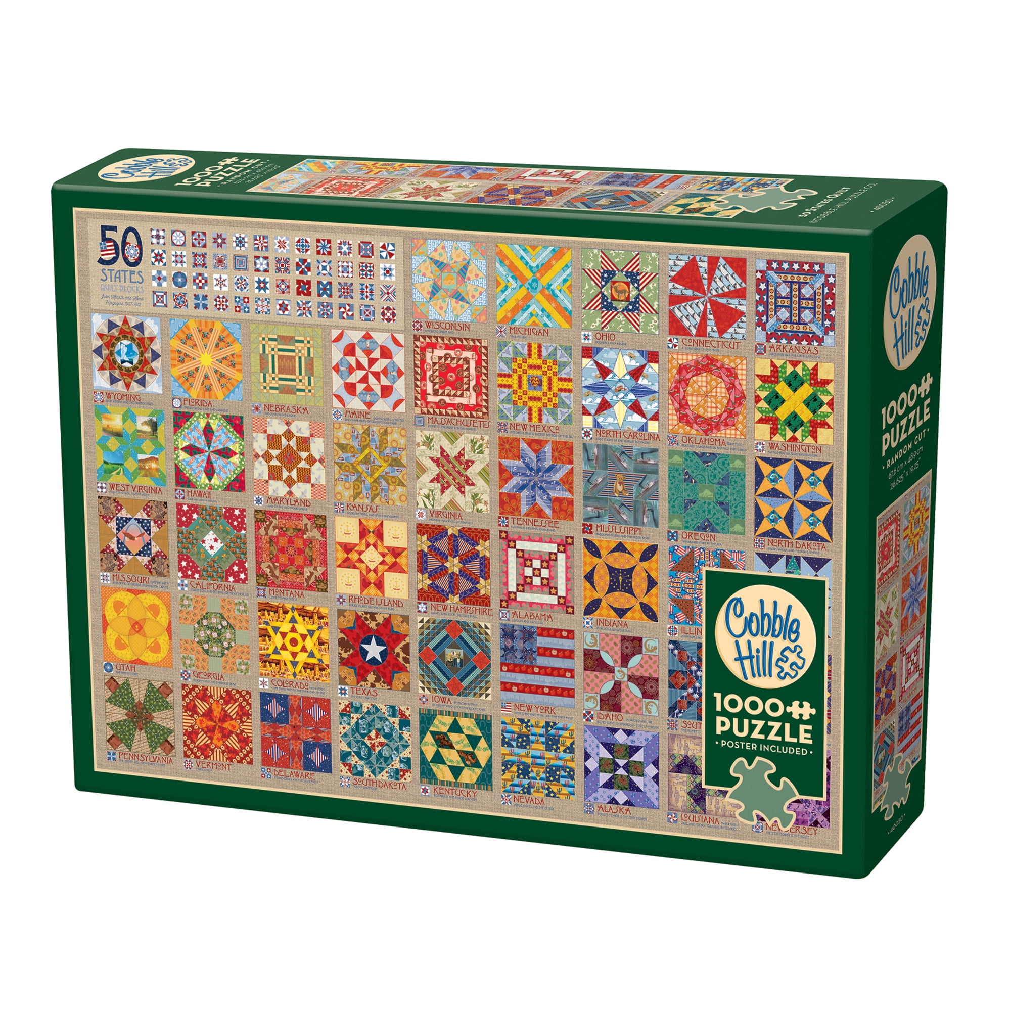 Cobble Hill States Quilt Blocks Jigsaw Puzzles, Chipboard, 1001 Count ...