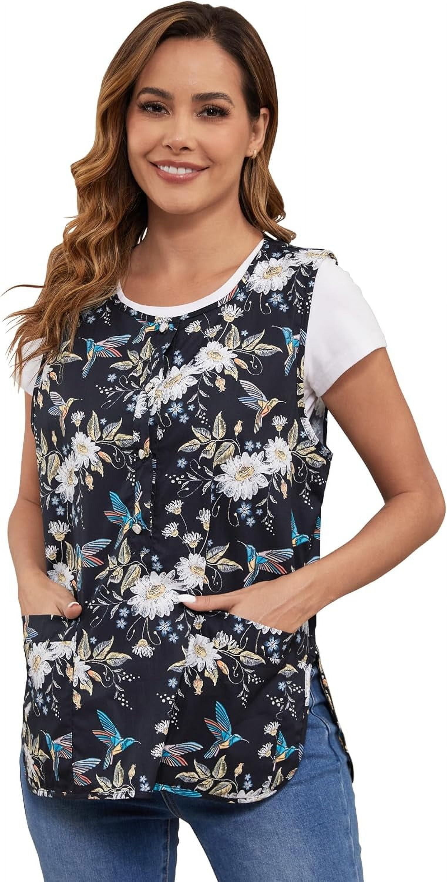Cobbler Apron for Women with 2 Patch Pockets Cotton Printed Vintage ...
