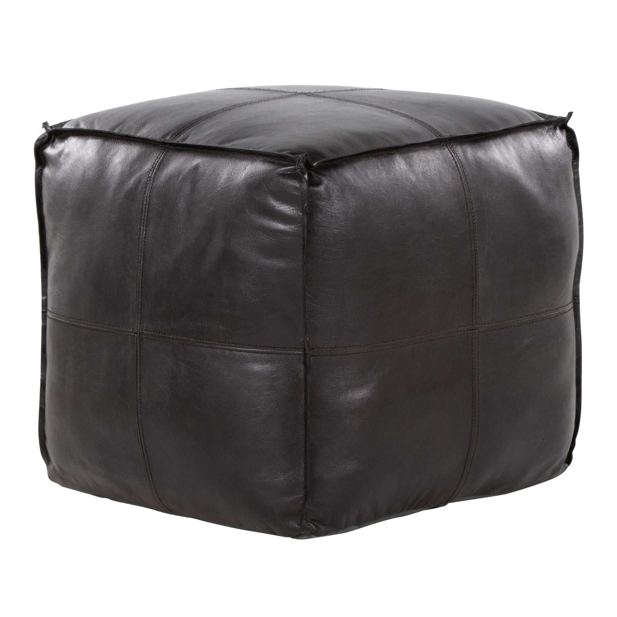 Cobbler Pouf, Leather Ottoman, Small Ottoman, Square Ottoman Foot Rest ...
