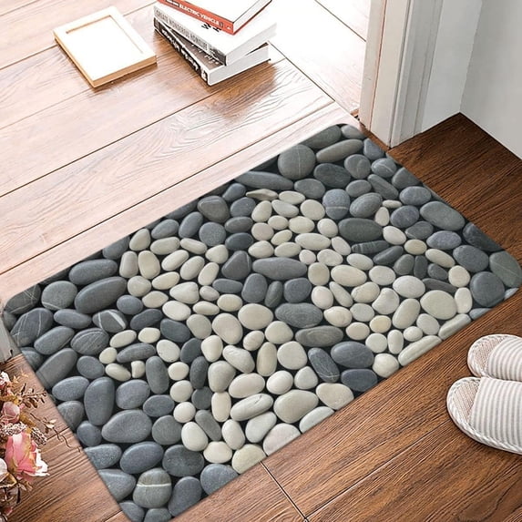 Cobblestone Cat Print Bath Mat Soft Indoor Doormat Non Slip Floor Rug ...